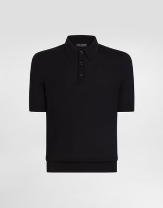 Dolce & Gabbana Poloshirt Aus Kaschmir - Mann Strickwaren Blau 54