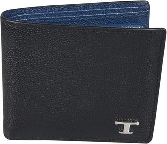 Tod's Homme, Accessoires, Noir, Taille: ONE Size Portefeuille Bi-fold T Timeless
