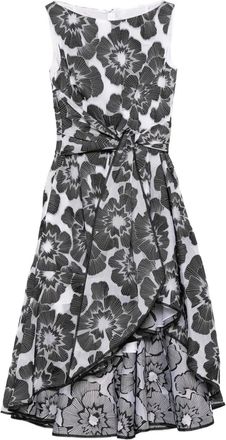 Talbot Runhof robe à fleurs et torsade - Noir