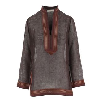 Tory Burch Leinen Tunika - - Blouses & Shirts - Damen - Braun - L