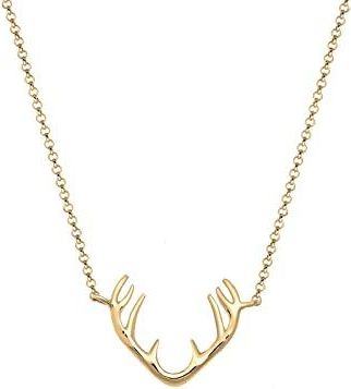 Elli Collier Femme Pendentif Bois de renne en argent sterling 925 plaqué or