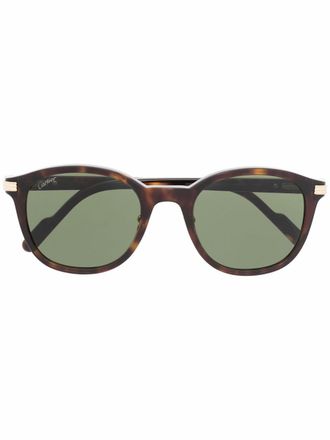 Cartier lunettes de soleil CT0302S &agrave; monture ronde - Marron