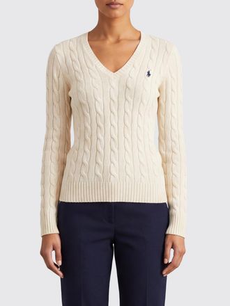 Polo Ralph Lauren Pull slim fit en laine &agrave; col V avec logo Poney brod&eacute;