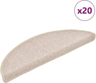 vidaXL Stufenmatten 20 Stk. 56x17x3 cm Taupe Halbrund vidaXL