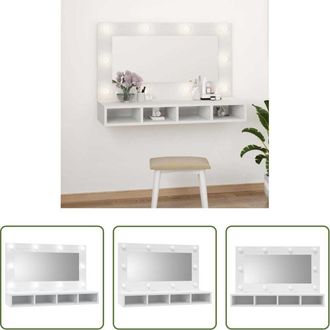 vidaXL LED-Spiegel - Spiegelschrank mit LED Wei&szlig; 90x31,5x62 cm