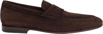 Santoni Mocassins &agrave; enfiler en cuir - Homme - Chaussures - Brun - Taille: 41 1/2 EU