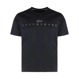 Paul & Shark T-Shirt mit Rundhalsausschnitt und Logo - - Tops - Herren - Blau - L