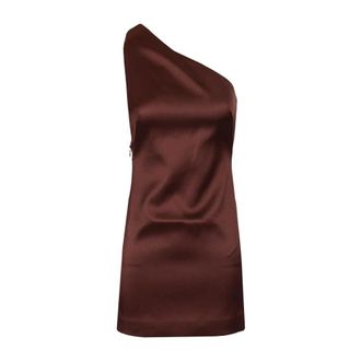 Self Portrait Satin Mini Dress - - Dresses - Damen - Braun - 2XS
