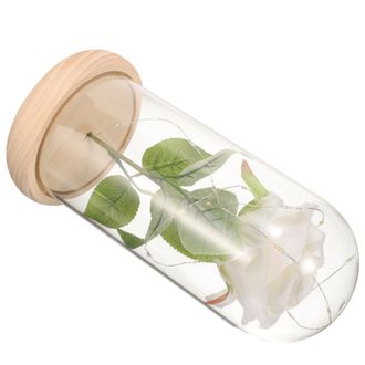 Aboofan Glasschirm mit Konservierter Rose Ewige Blumendekoration in Glasglocke Tischdeko f&uuml;r Valentinstag Kreative Geschenkidee f&uuml;r Frauen Glas Hausdeko