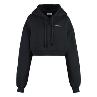 Off-white Cropped Hoodie - - Sweatshirts & Hoodies - Damen - Schwarzk - M
