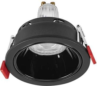 Osram Spot Set LED Einbaustrahler GU10 Press 4,5W Schwarz, 2700K Warmwei&szlig;, Stahl-Kunststoff, 35mm Einbau, 3er-Set