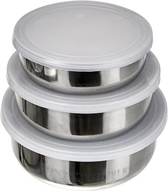 Ibili Ibili 712000 Aufbewahrungsdosen, Frischhalteboxen für Lebensmittel aus rostfreiem Stahl (3 Stck.)