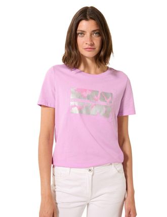 Cecil Metallic Foil FP T-Shirt Cherry Blossom pink XL