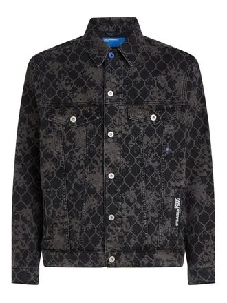 Karl Lagerfeld veste en jean à imprimé graphique - Gris