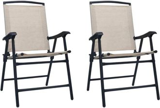 vidaXL Vidaxl - Chaises de jardin pliables lot de 2 Textilène Crème
