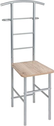 CARRYHOME Herrendiener, Silber, Eiche, Metall, Holzwerkstoff, 46x109x46 cm, Schlafzimmer, Herrendiener