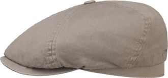 Stetson Cotton Twill Flatcap Gef&uuml;ttert Baumwolle Atmungsaktiv Unifarben Herren Fr&uuml;hjahr Sommer Taupe XXL (62-63 cm)