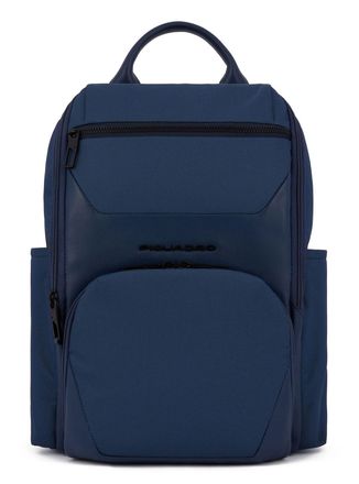 Piquadro Computer und iPad Backpack aus recyceltem Stoff mit Sternumriemen, Antitheft Kabel, Tasche f&uuml;r Flasche und RFID-Schutz, Blau, blau, Taglia unica, 0 St