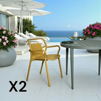 Pier Import Pier Import - Chaise de jardin design jaune, empilable (lot de 2) pineto