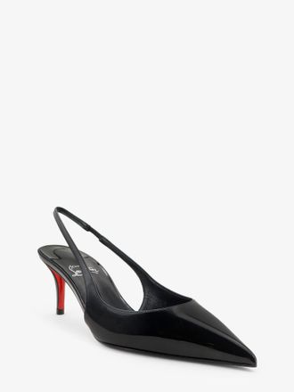 Christian Louboutin Womens Slingback Pumps Miss Z Black Patent Leather High Heel Shoes