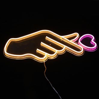 SOLUSTRE Dekoratives Neonschild Herzform Tragbare Wanddekoration Bunte Leuchte f&uuml;r Schlafzimmer Party und Bar