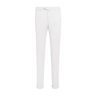 Kiton Stretch Baumwoll Slim Fit Hose - - Trousers - Herren - Wei&szlig; - W36