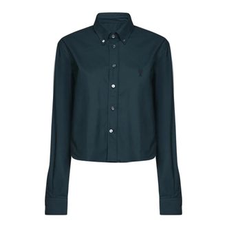 Ami Cropped Shirt - - Blouses & Shirts - Damen - Gr&uuml;n - 2XS