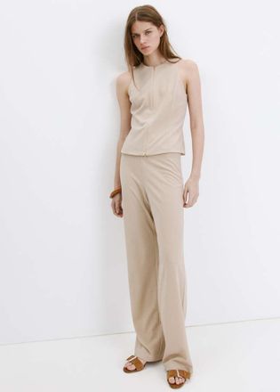 Mango Taillierte Weste mit Rei&szlig;verschluss sandfarben - Damen - XS - MANGO