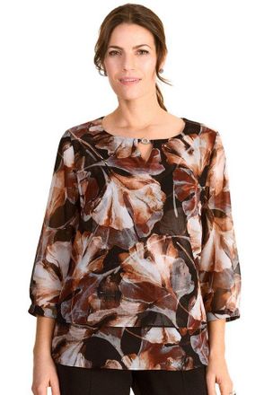 Hermann Lange Druckbluse im Lagenlook und mit floralem Muster