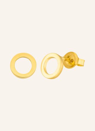 Leaf Ohrstecker Circle Aus 14 Karat Gelbgold gold