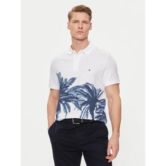 Tommy Hilfiger Poloshirt Palm Print MW0MW34758 Weiß Regular Fit