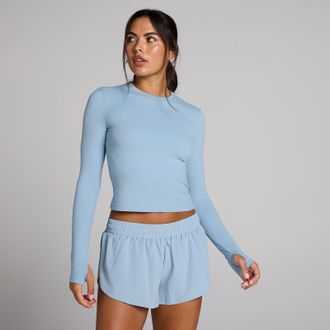 MyProtein MP Damen Tempo Langarmshirt mit Daumenl&ouml;chern - Denimblau - XXL