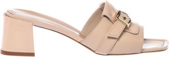 Baldinini Femme, Chaussures, Beige, Taille: 38 1/2 EU Mule en cuir nude et verni