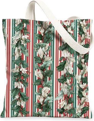 Generic Sacs fourre-tout en toile de houx, respectueux de lenvironnement, motif floral, sacs de courses r&eacute;utilisables, l&eacute;gers et lavables en toile pour salle 