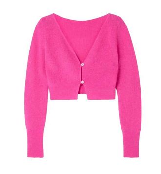 Jacquemus Alzou Cropped Mohair-blend Cardigan Size M