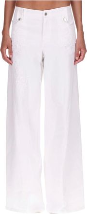 Ermanno Scervino Femme, Jeans, Blanc, Taille: 38 FR Wide Jeans