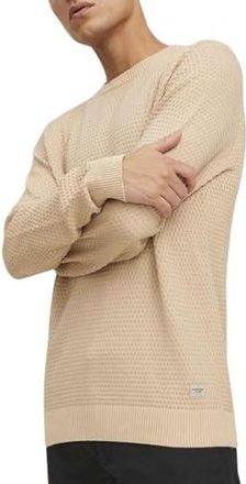 Jack & Jones Jjeatlas Pull &agrave; col Rond pour Homme, Cr&egrave;me, XXL