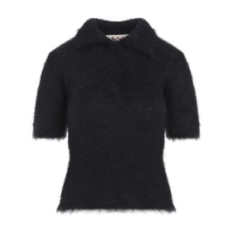 Marni Mohair Polo - - Tops - Damen - Schwarzk - 2XS