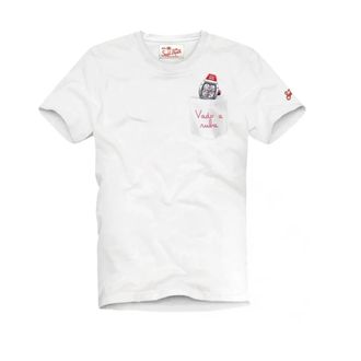MC2 Saint Barth Wei&szlig;e Baumwoll-T-Shirt mit Vordertasche - - Tops - Herren - Wei&szlig; - XL
