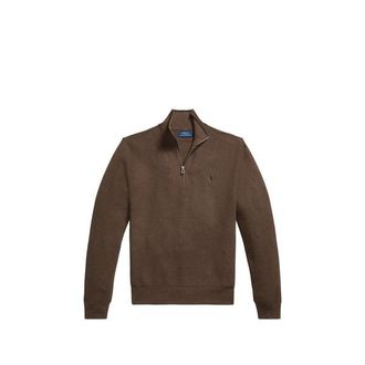 Polo Ralph Lauren Pull &agrave; col zipp&eacute; en maille textur&eacute;e de coton