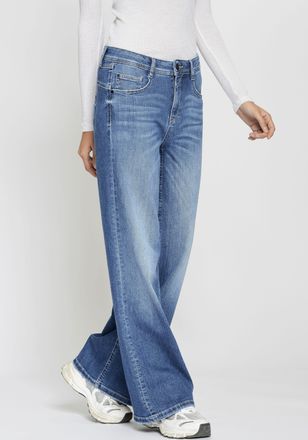 Gang Weite Jeans GANG 94AMELIE WIDE, Damen, Gr. 26, N-Gr, blau (breeze wash), Denim/Jeans, Obermaterial: 93% Baumwolle, 5% Elastomultiester, 2% Elasthan, w