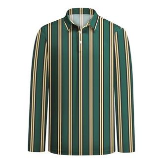 AlltheMen Imprim&eacute; Floral Chemise Hommes Polo d&eacute;contract&eacute;e &agrave; Manches Longues Hawa&iuml;enne Shirt pour Plage Vacances Vert XXL