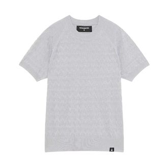 Patrizia Pepe Chevron Strick-T-Shirt - - Tops - Herren - Grau - M