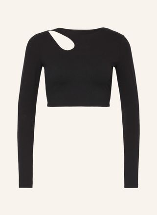 Wolford Cropped-Longsleeve Mit Cut-Out schwarz