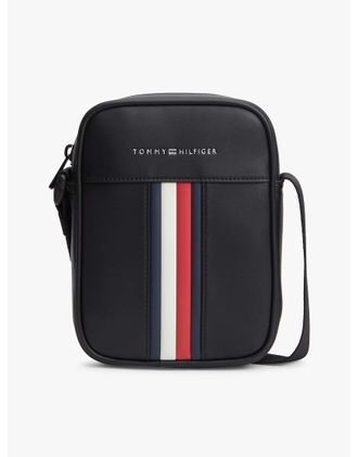 Tommy Hilfiger Sacoche reporter &agrave; bandouli&egrave;re avec bande embl&eacute;matique - Noir