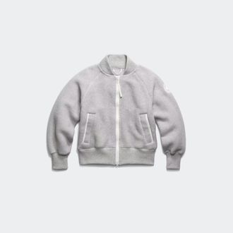 Canada Goose Sierra Fleece-Bomberjacke mit White Disc (Weiblich, Silverbirch Heather, XL)
