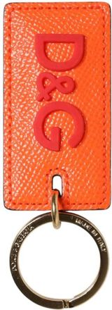 Dolce & Gabbana unisex, Accessoires, Orange, Taille: ONE Size Porte-cl&eacute;s en cuir de veau avec logo et anneau en m&eacute;tal
