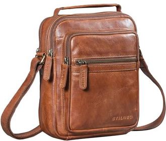 STILORD Lazzaro Sac Bandouli&egrave;re Homme Cuir Petit Crossbody Sac &agrave; &Eacute;paule pour Tablette 10,9 Messenger Bag &Eacute;l&eacute;gant Sacoche &agrave; Main pour Hommes Couleur:brandy - c
