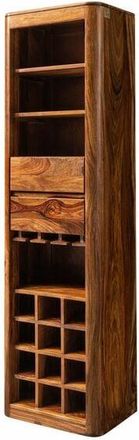 Massivmoebel24 Weinregal Sheesham 50x36x180 walnuss gewachst toronto 249