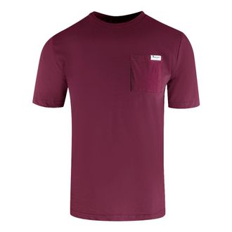 Aquascutum Active T-shirt In Burgunderrot Mit Kleiner Tasche